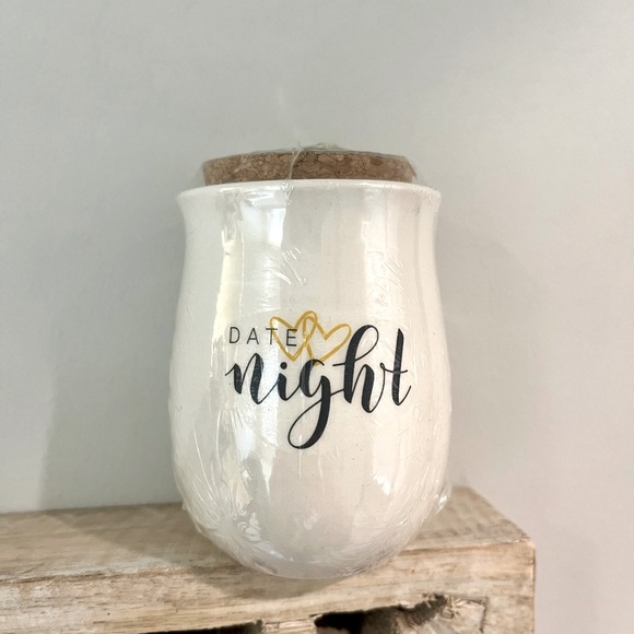 Source Unknown | Other | New Cute White Small Ceramic Date Night Jar ...